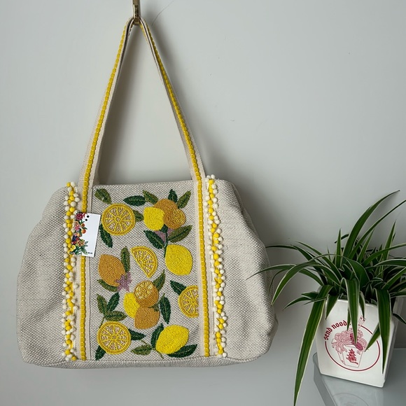America & Beyond | Bags | Viral Beaded Lemon Large Vacation Tote | Poshmark